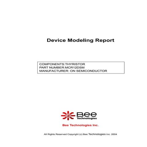 SPICE MODEL of MCR12DSM in SPICE PARK | PDF | Consumer Electronics | Technology & Computing