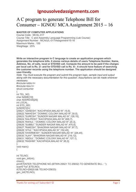 Bcs 054 solved assignment | PDF