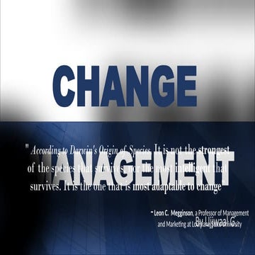 Change Management Theories: Basic Intro about famous theories | PPTX
