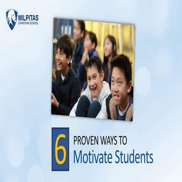 6 Proven Ways to Motivate Students | PDF | Professional School ...