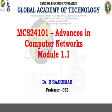 Advances in Computer Networks Module 1 part 1 | PDF