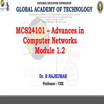 Advances in Computer Networks Module 1 part 2 | PDF