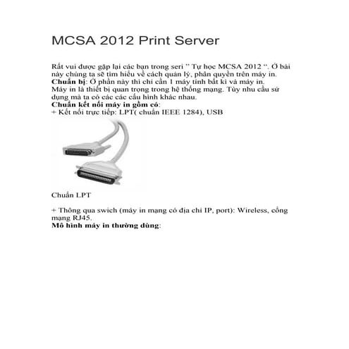 Mcsa 2012 print server | PDF