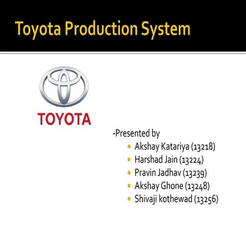 Management Control System at Toyota | PPTX