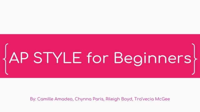 Copy-editing NewSymbols and AP Style.ppt