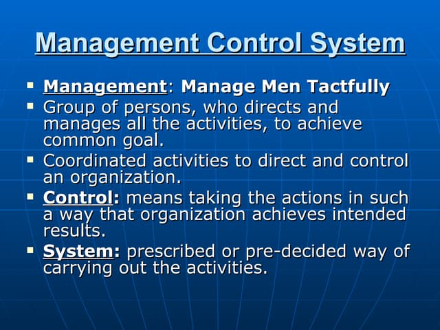 Management control system | PPT