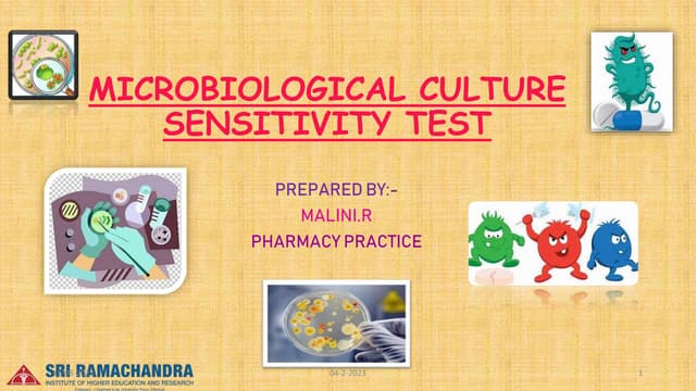 Microbiological culture sensitivity test | PDF