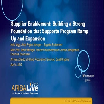 Supplier Enablement: Building a Strong Foundation that Supports Program ...