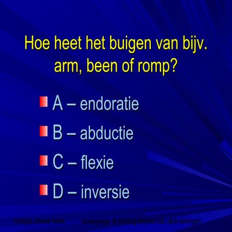 Mc toets beweging en richting | PPT