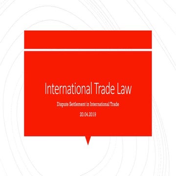 World Trade Organisation's Dispute Settlement Procedure | PDF