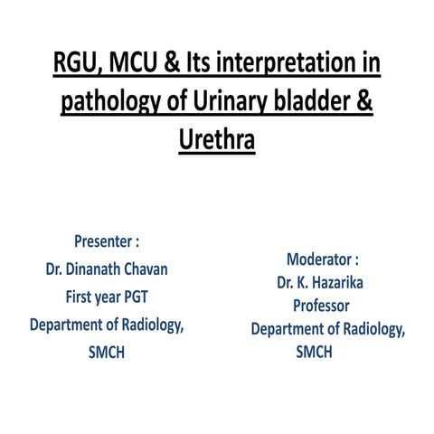 RGU MCU and its interpretation in pathology of Urinary Bladder ...