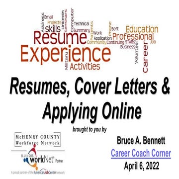 Resumes, Cover Letters, and Applying Online | PPT