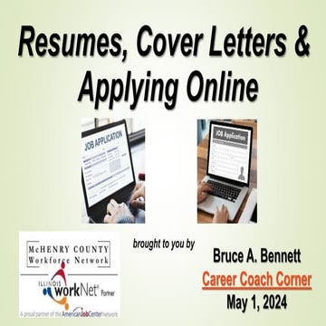 Resumes, Cover Letters, and Applying Online | PPTX | Resume Writing and ...