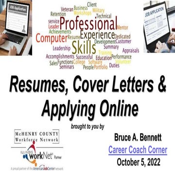 Resumes, Cover Letters, and Applying Online | PPT