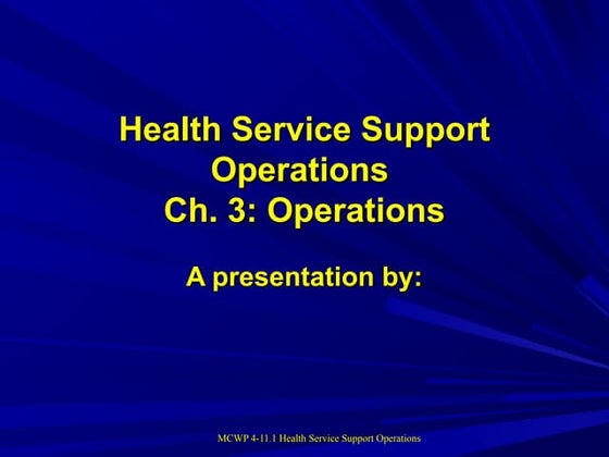 Army Medical Logistics and Operations | PPTX | Healthcare Industry ...