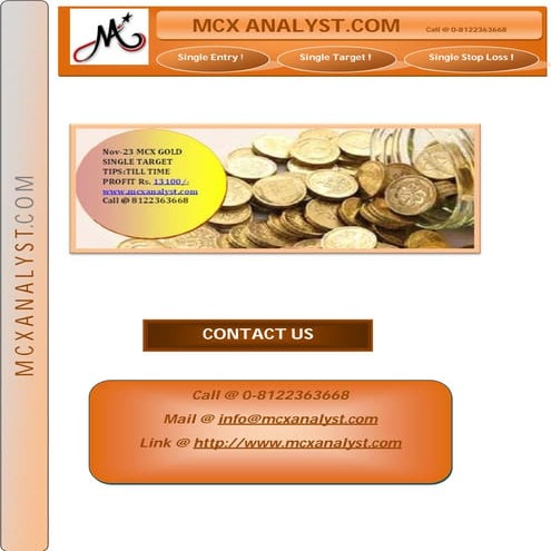 Mcx analyst singletarget tips | PDF