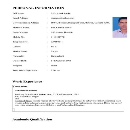 Md. ataul rabbi_resume | DOC