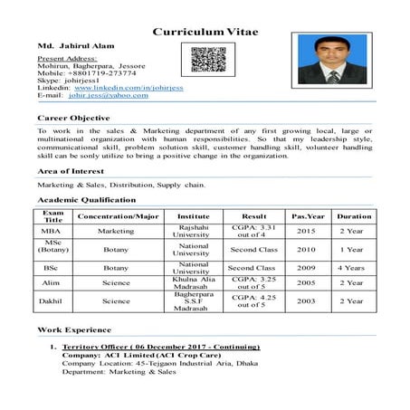 Resume of Md. Jahirul Alam | DOCX | Computer Software and Applications | Computing