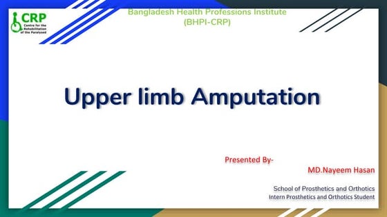 Upper limb-prosthesis-group1-presentation | PPTX