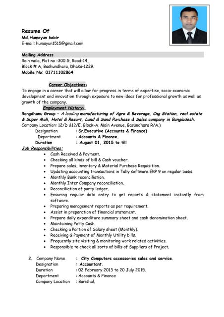 Resume of MD Ariful Islam Saimon | DOC