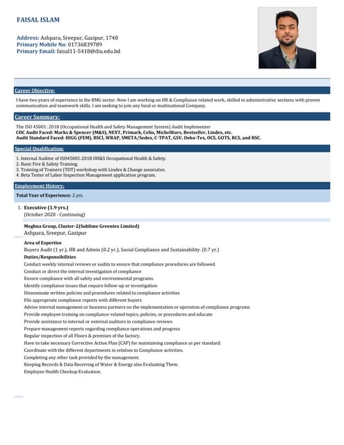 Firoz Alom CV(Officer) | PDF