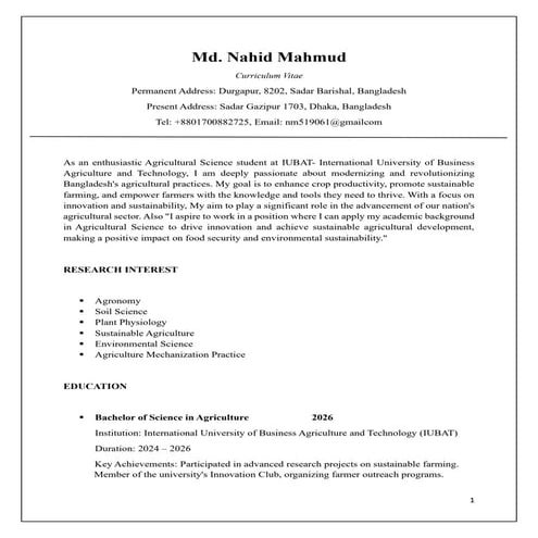Md. Nahid Mahmud exhaustive information. | PDF