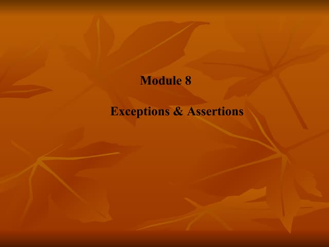 Md07 Exceptionsandassertion Ppt