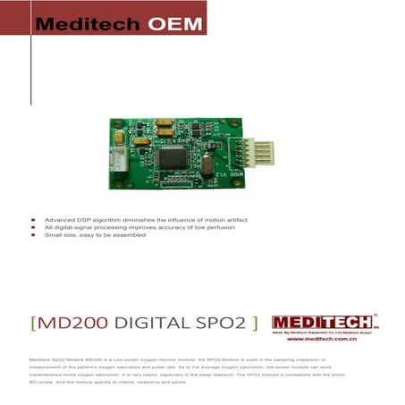 Md200 digital spo2 module | PDF
