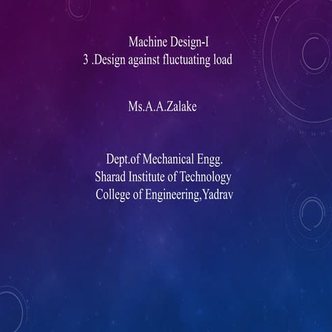 Unit 3 design against fluctuation load | PDF