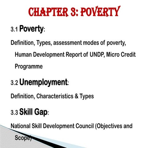 An Introduction to Poverty, Types of Poverty and causes of Poverty | PPTX