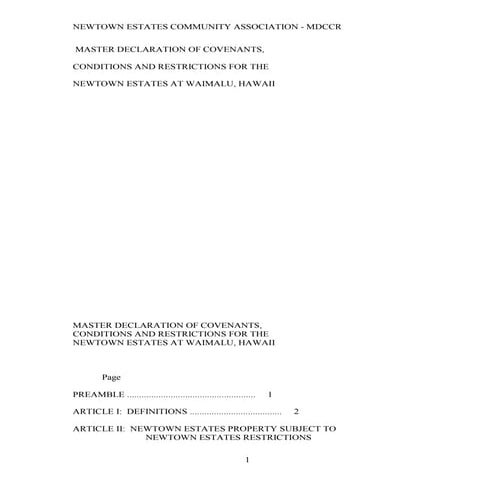 MDCCR- MASTER DECLARATION CODES COVENANTS AND | PDF