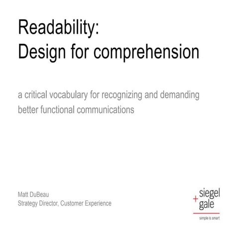 Readability: Design for comprehension | PPT