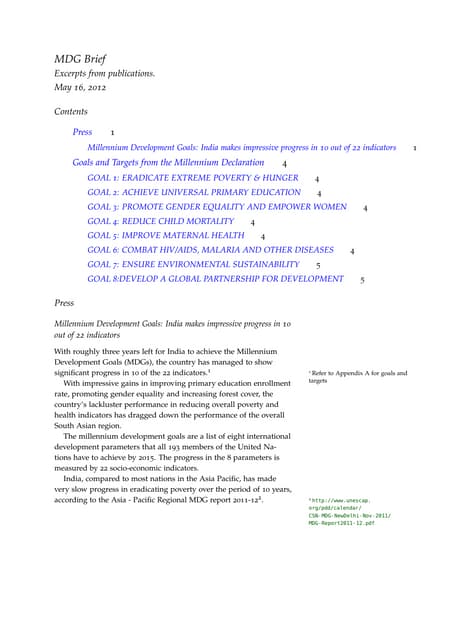 Millennium Development Goals Report Card | PDF