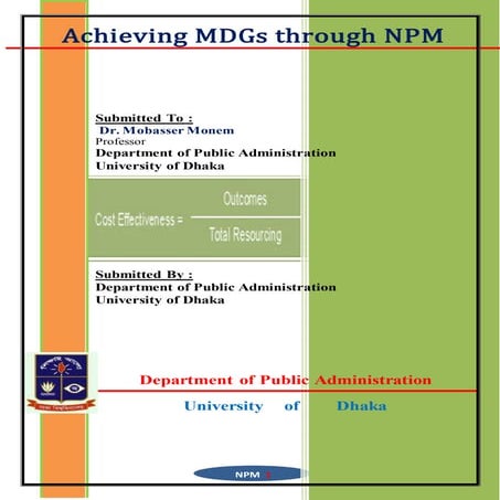 Achieving MDGs through NPM (Bangladesh perspective) | DOCX