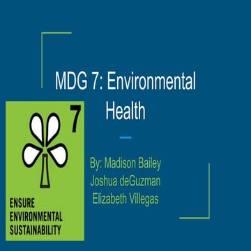 MDG 7 Presentation | PPTX | Indoor Environmental Quality | Home & Garden