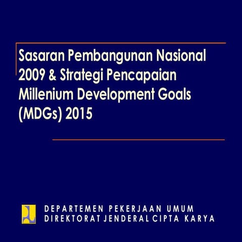 MDG-bidang Cipta Karya | PPT