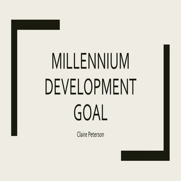 Millennium Development Goal | PPT