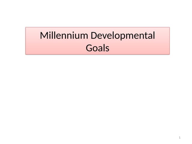 8 Millennium Development Goals (MDG) | PPTX