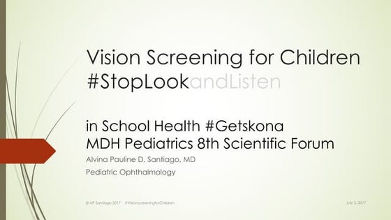 KidSight Vision Screening Program | PPTX