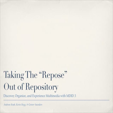 Taking the "Repose" Out of Repository | PDF