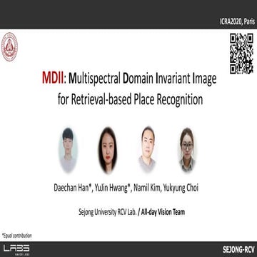Multispectral Domain Invariant Image for Retrieval-based Place Recognition | PPT
