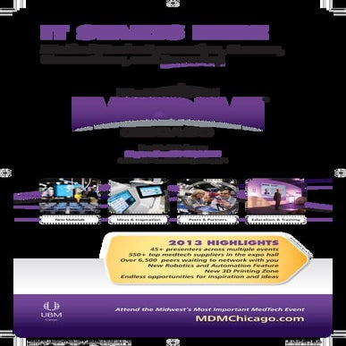 MD&M Chicago Official Brochure | PDF | Business Expos & Conferences ...