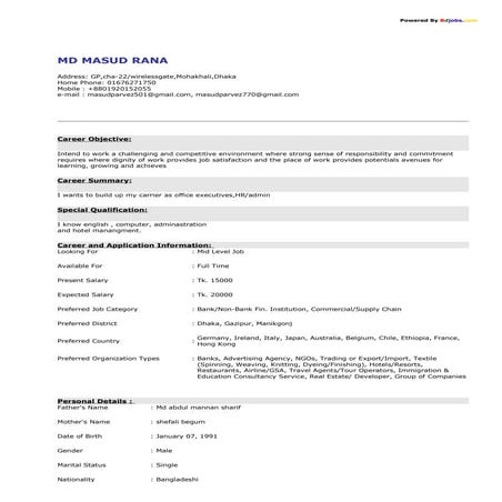 Md masud rana_cv | DOC