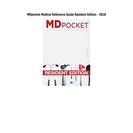 MDpocket Medical Reference Guide Resident Edition - 2018 | PDF