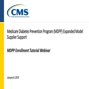 Webinar: Medicare Diabetes Prevention Program (MDPP) Expanded Model ...