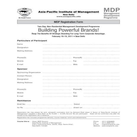 MDP Registration Form | PDF