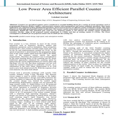 Low Power Area Efficient Parallel Counter Architecture Pdf Programming Languages Computing