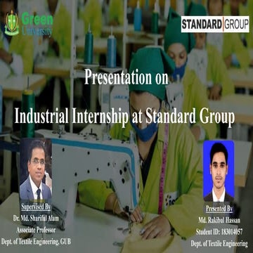 Presentation on Industrial Internship | Internship Presentation BSc in ...