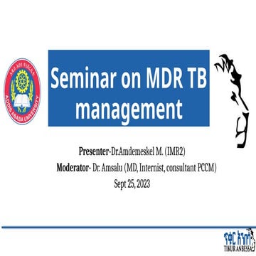 Multi drug resistant Tuberculosis managemnt | PPTX