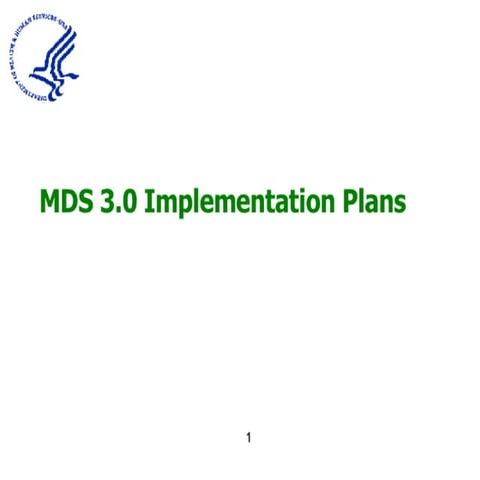 MDS 3.0 Implementation Plans | PDF